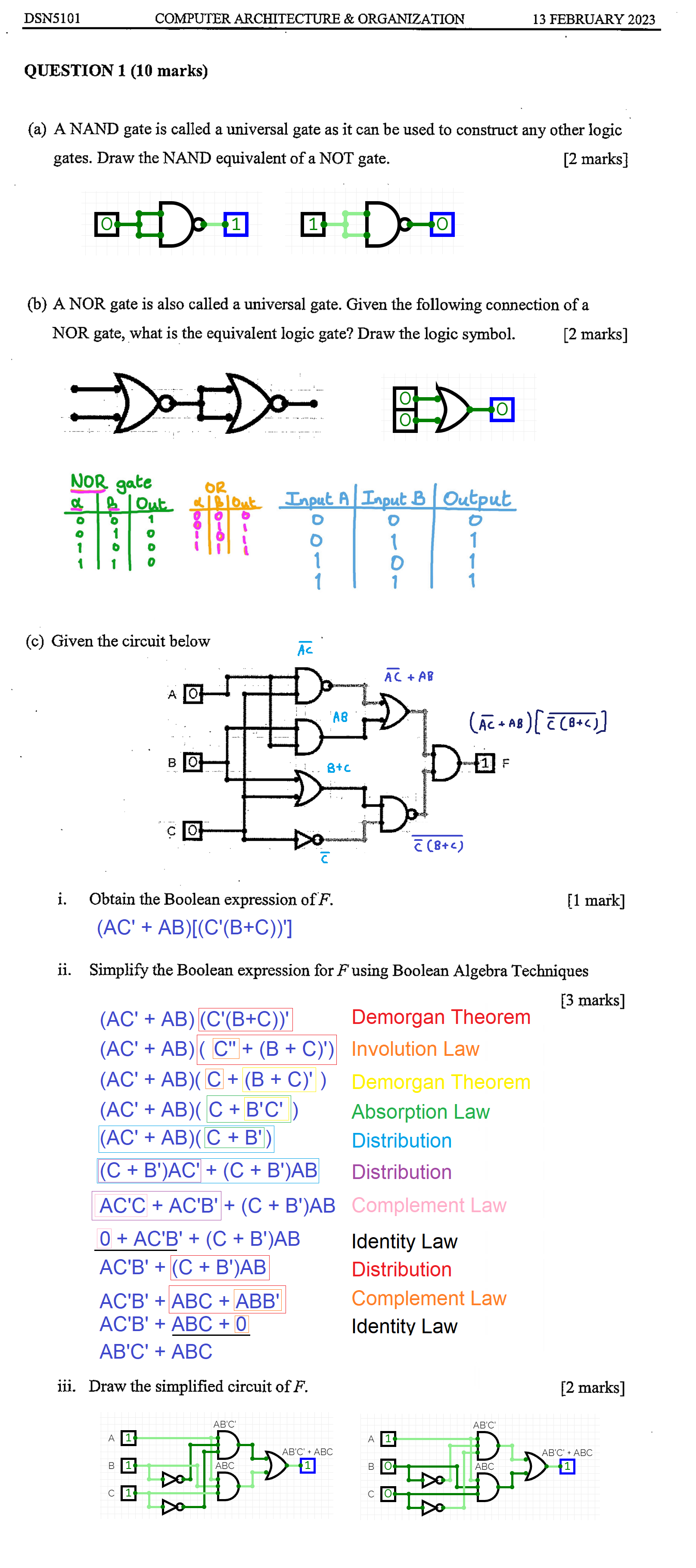 Exam questions - TSN 1101